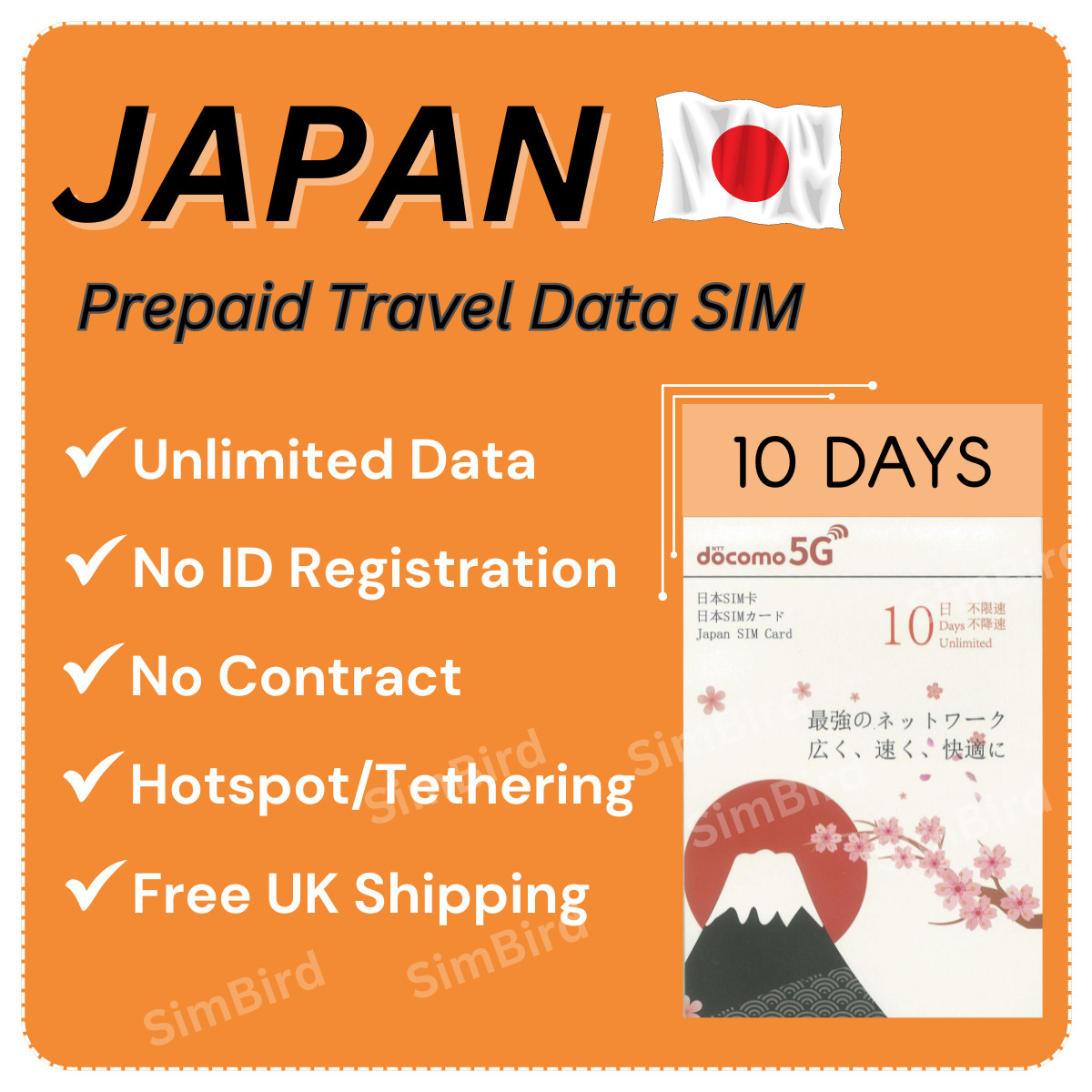 Japan SIM card 10 Days - 5G/4G Unlimited | Grelly UK