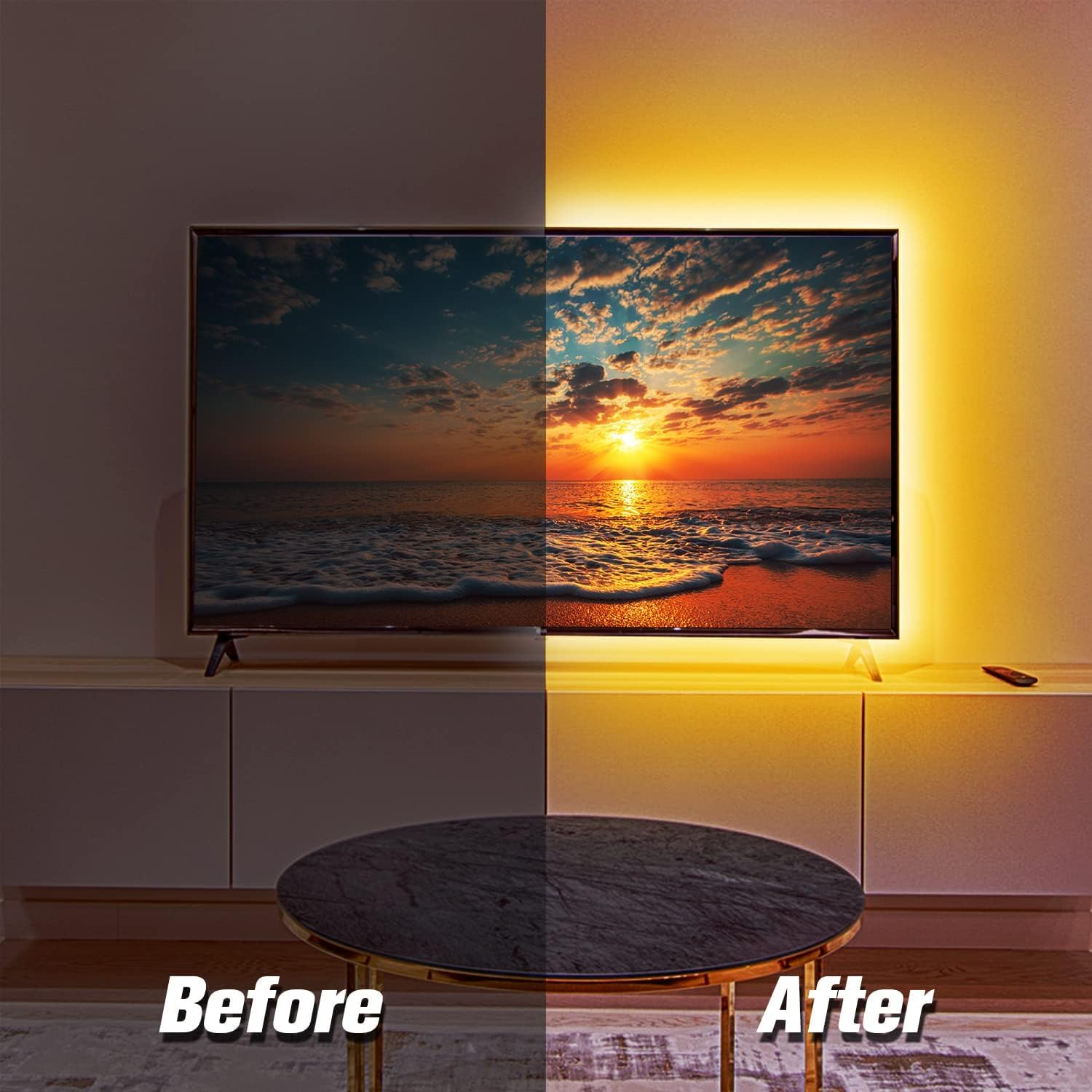 15Ft LED Strip Lights for TV 50-75 Inch TV LED Backlight, App Control ...