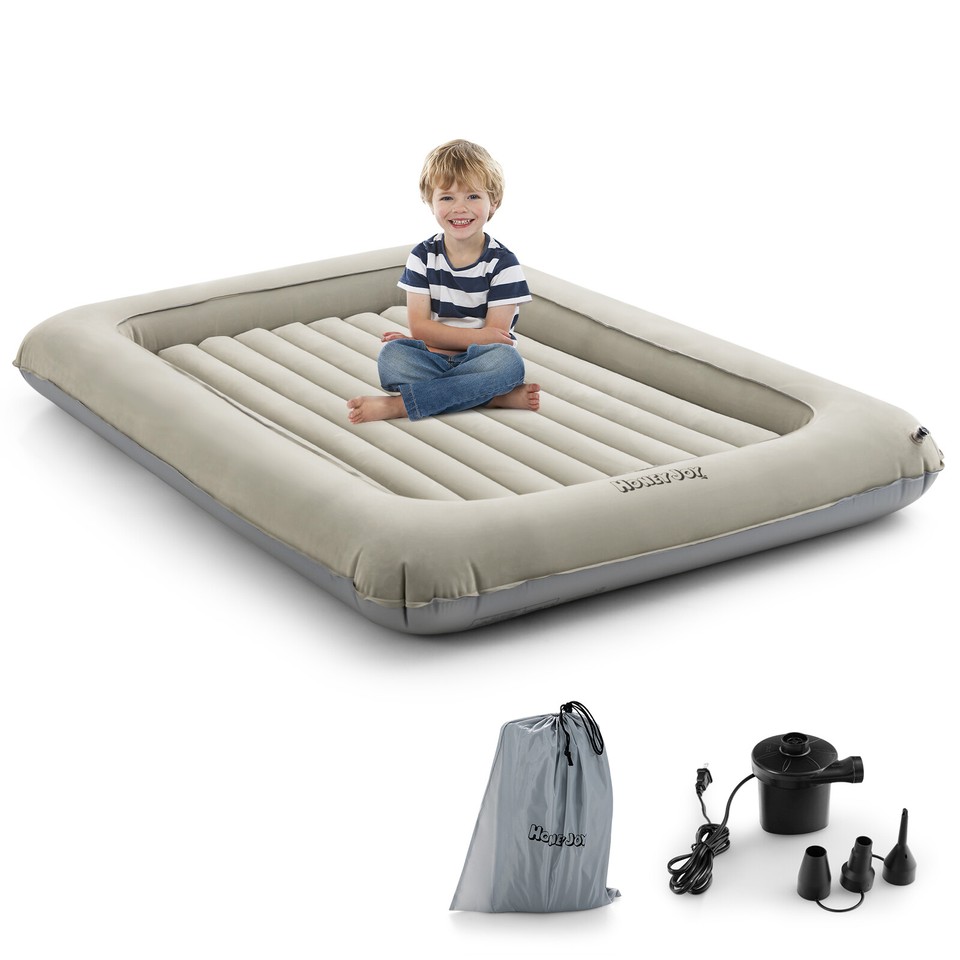 Inflatable Toddler Travel Bed w/ Electric Pump Portable Blow Up Bed for ...
