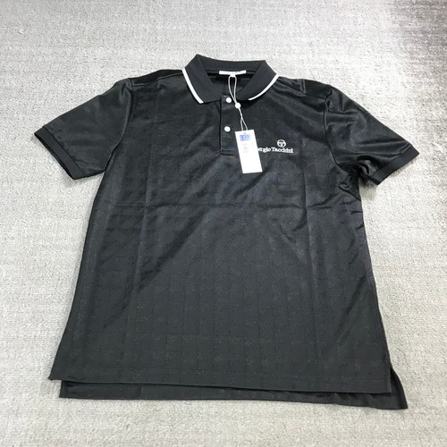 New Sergio Tacchini Polo Shirt Mens Small Geo Polo Check Golf Golger ...