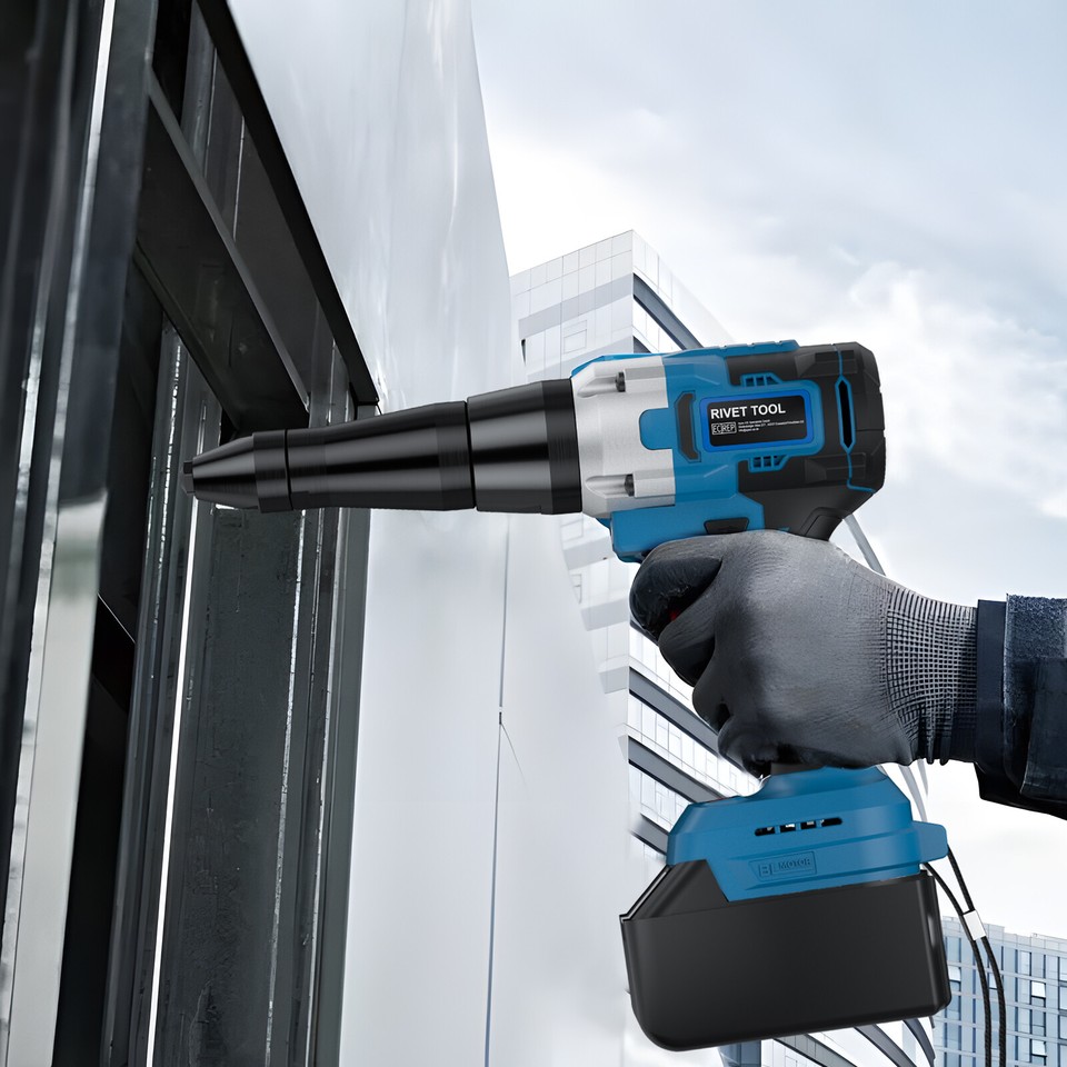 Brushess Cordless Rivet Gun w LED Light Automatic Pop Gun For Makita ...