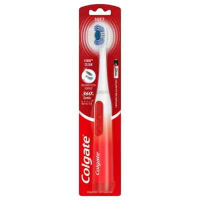 Colgate 360 Power Whitening Battery Operated Toothbrush, Soft, 1 Pack ...