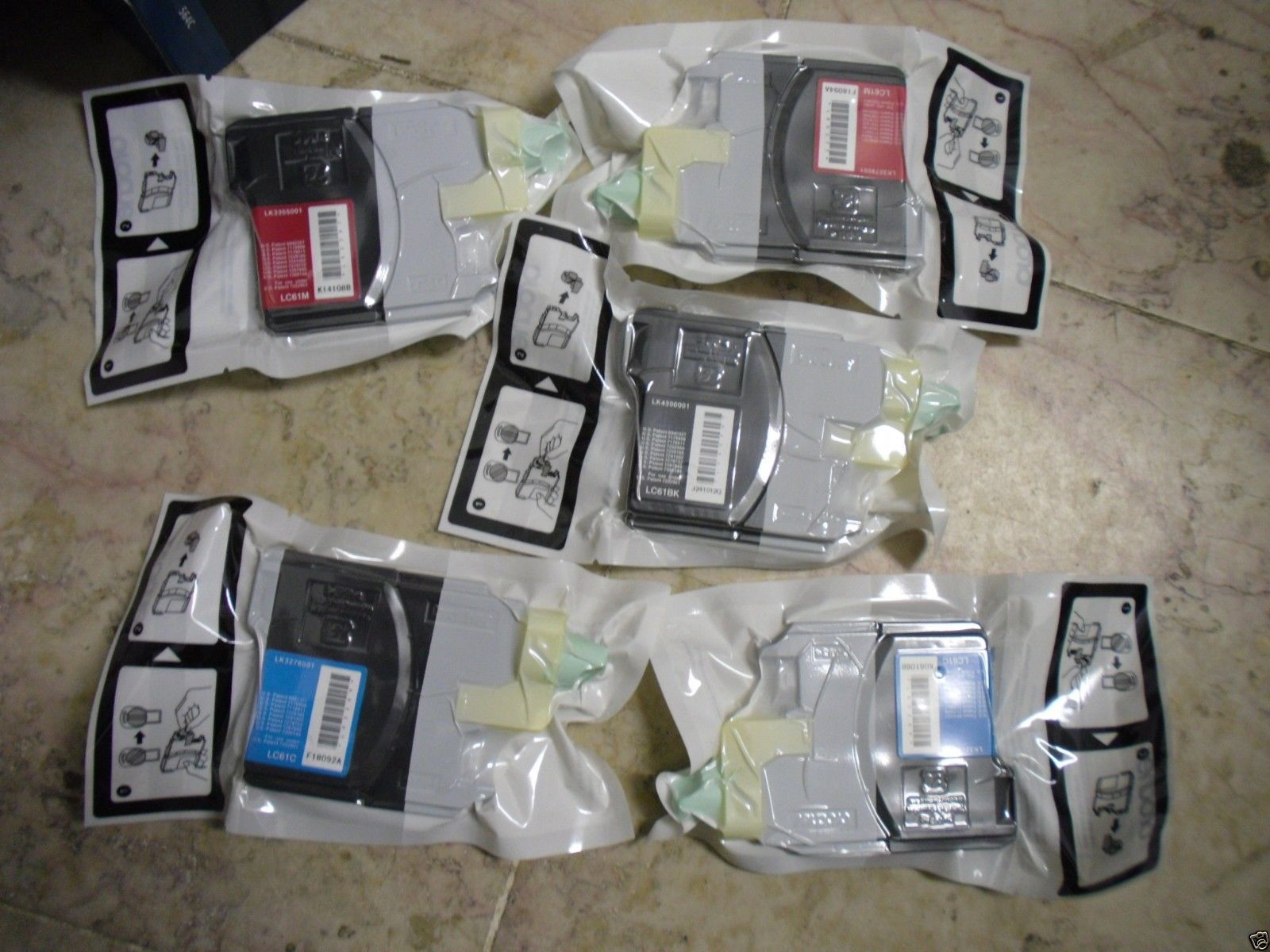 5 Color Genuine Brother LC61CL MFC-5890CW MFC-6490CW MFC-290C LC61 ...