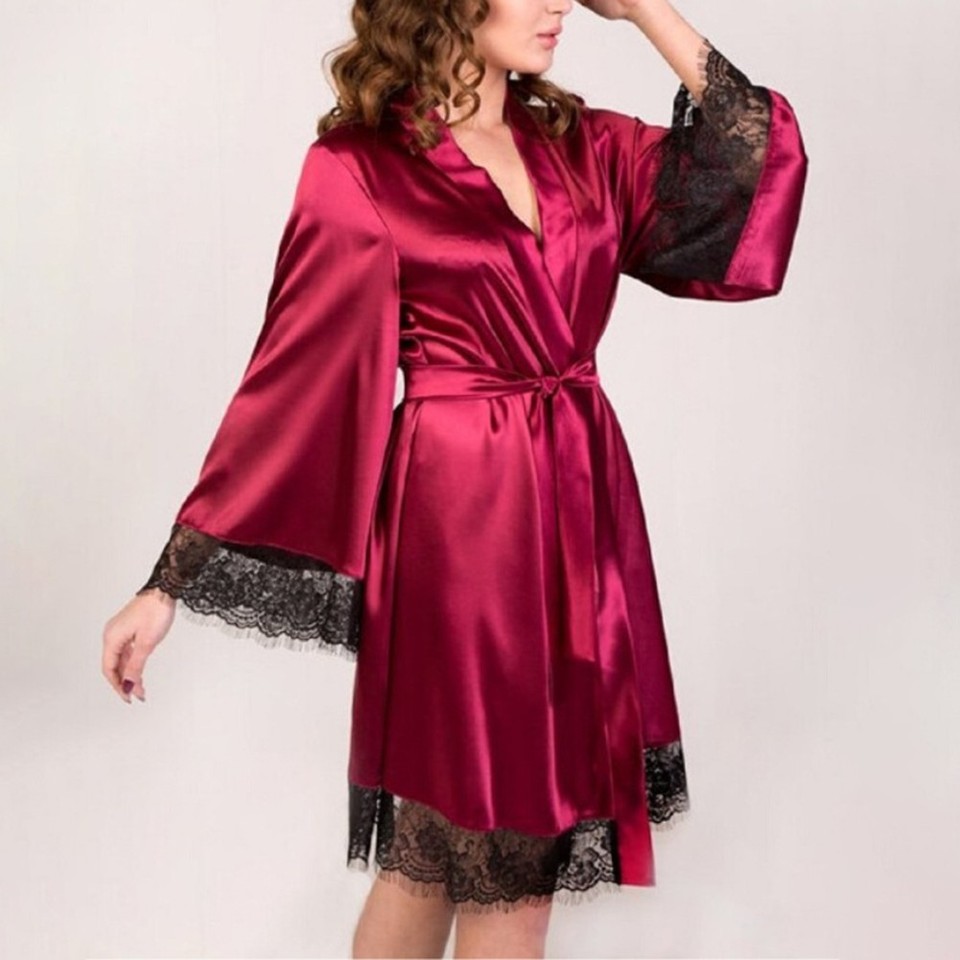 Comfortable Nightwear Ice Silk Nightgown Night Time Wear Regular Length ...