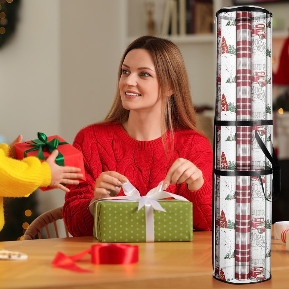 2 Pcs Wrapping Paper Roll Holder Multi-functional Door Hanging Bag ...