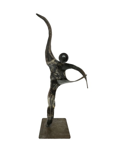 Metal Art Sculpture Abstract Human Figure Dancing Handcrafted Folk Art ...