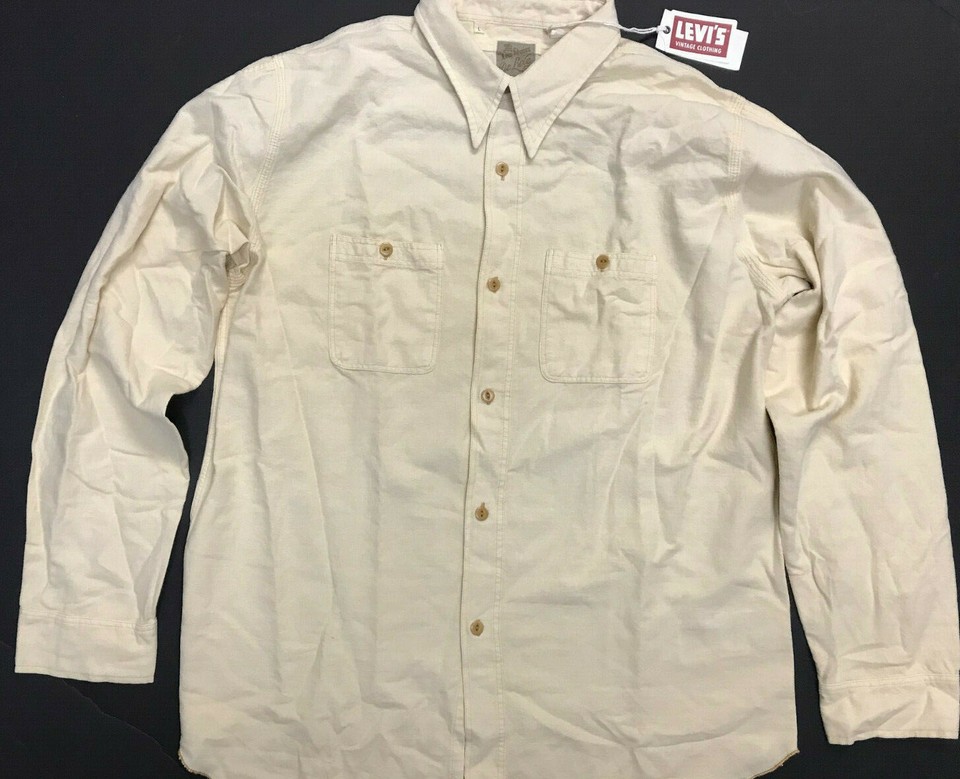 Levi's Vintage Clothing LVC Deluxe Shirt Creme Levis Vintage Clothing ...