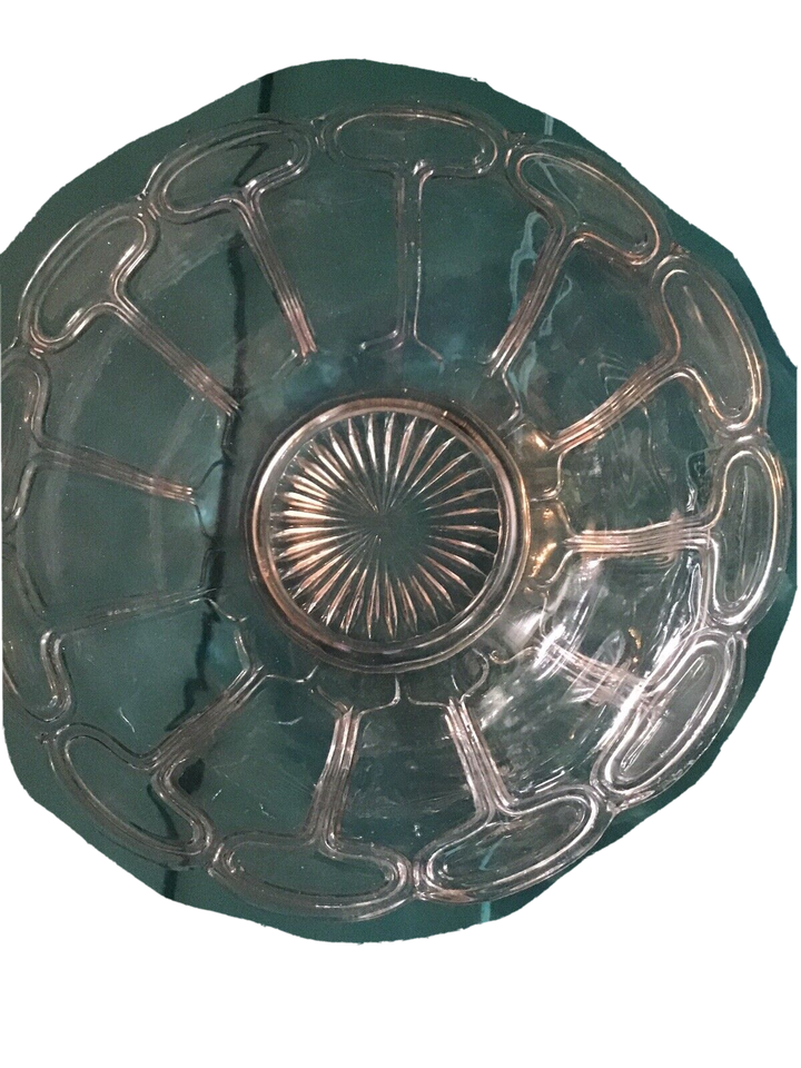 Clear Glass Berry Salad Sauce Bowl EAPG Scalloped 12 Panel 9 Inch ...