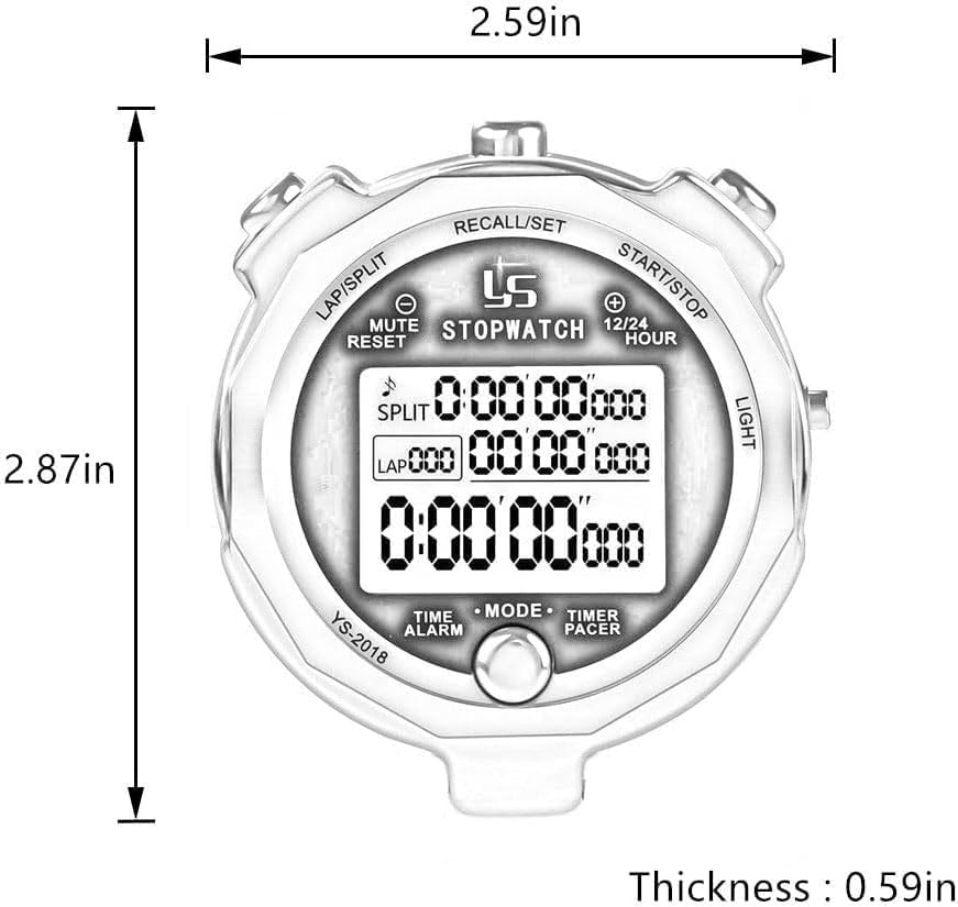 Stopwatch,Metal Stop Watch for Sports with Backlight 100 Laps Memory ...