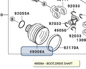 Kawasaki 1995-2002 Prairie Bayou Drive Shaft Boot 49006-1294 | eBay
