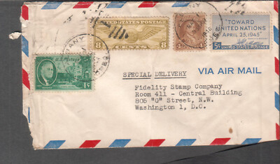 1948 special delivery cover Albany Oregon to Fidelity Stamp Co ...