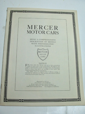 1920's Era Mercer All Models Motor Cars Reproduction Brochure | eBay