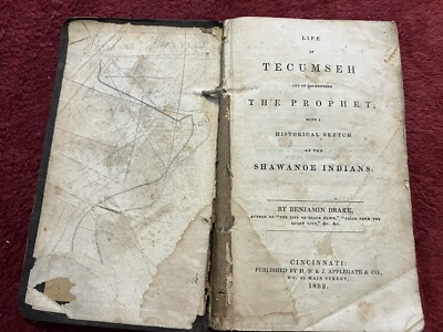 1852 Book Life of Tecumseh Shawanoe Indians Benjamin Drake~Rough--Free ...