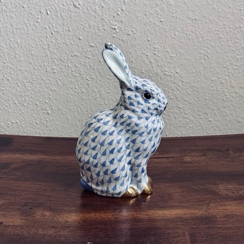 Herend Blue Fishnet Sitting Rabbit Bunny, #5327 | eBay