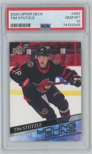 2020-21 Upper Deck Young Guns PSA 10 Tim Stutzle Rookie #482 Ottawa ...