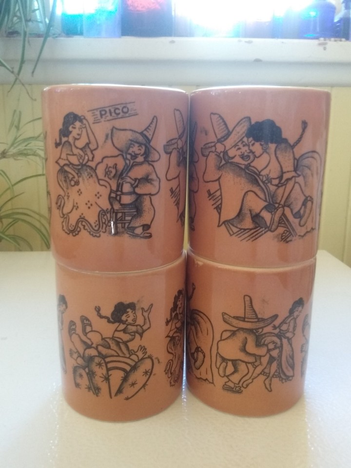 4 'Racy' Senor Pico 1971 'Naughty' Cups Trader Vics Mugs | eBay