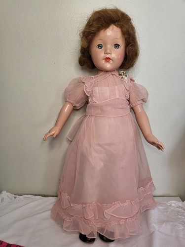 Vintage Effanbee Anne Shirley Doll 21” Composition In Original Pink ...