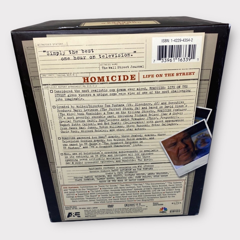 Homicide Life on the Street The Complete TV Series 35 Disc DVD Box Set ...