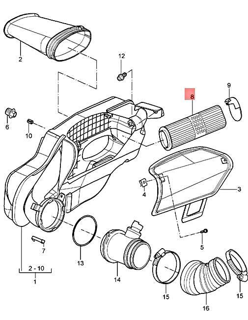 Porsche 98711013301 Genuine OEM Air Filter for sale online | eBay