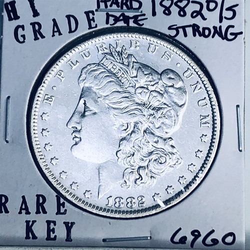 1882 O/S MORGAN SILVER DOLLAR HI GRADE GENUINE U.S. MINT RARE KEY COIN ...