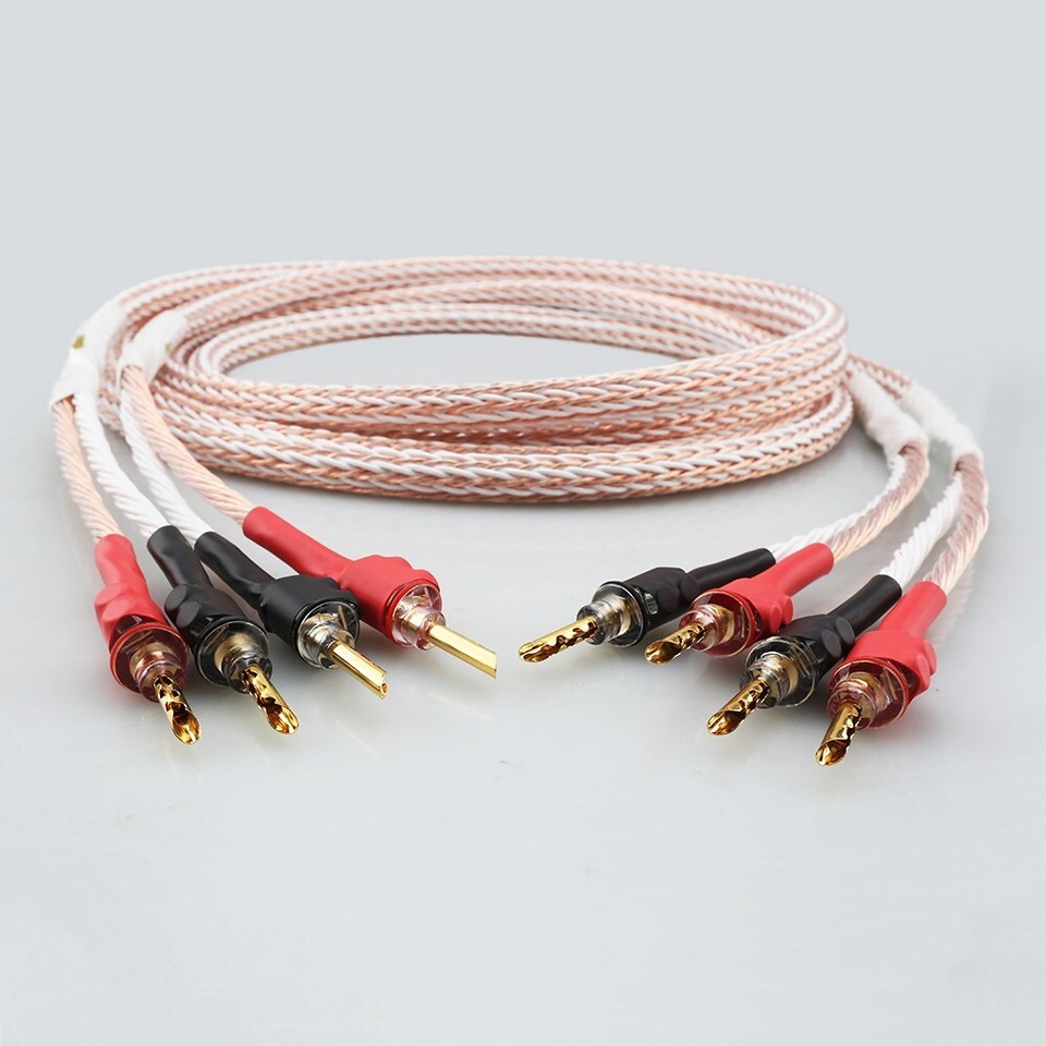Audiophile HiFi Speaker Cable 12TC 8N OCC Copper 24 Strands With Banana ...