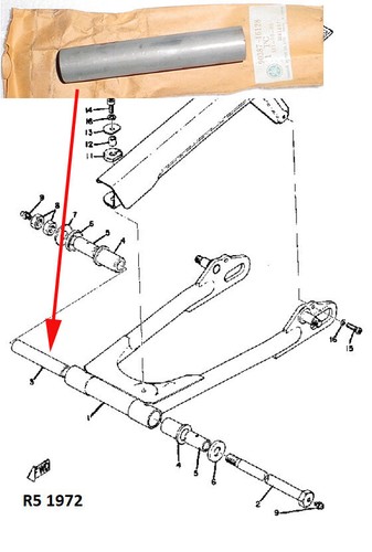 Yamaha DS6 DS7 R5 RD250 RD350 RD400 Swing Arm Pivot Shaft Collar NOS ...