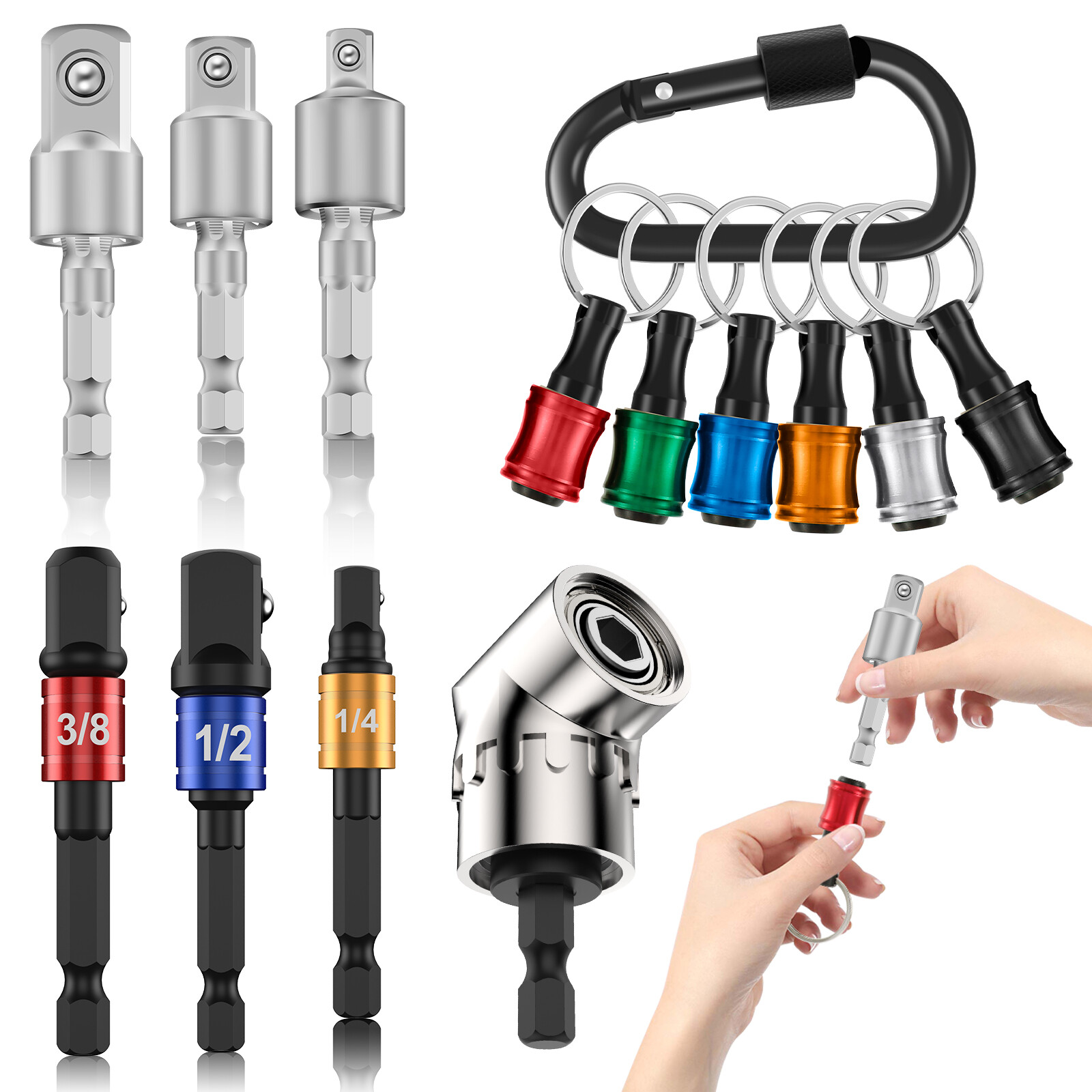 6Pcs 1/4" Hex Shank Screwdriver Bit Holder Bit Holder Keychain for ...