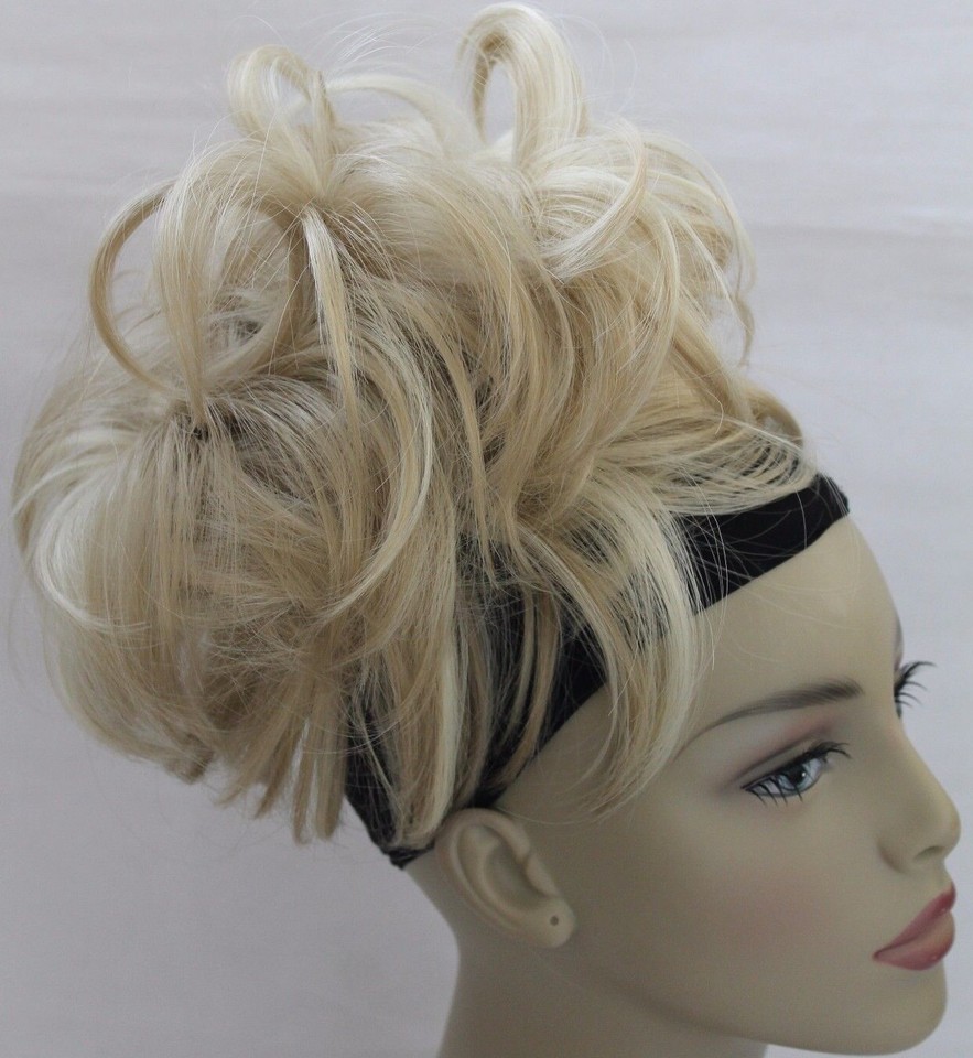15"Long Comb Clip In Curly Thick Scrunchie Hair Extension Ponytail Bun ...