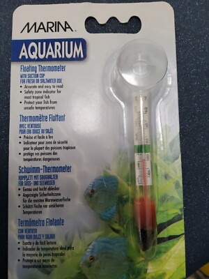 NEW Marina Aquarium Thermometer Floating/Suction Cup Accurate Tropical ...