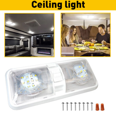 Universal LED Car Vehicle Interior DOUBLE Light Dome Roof Ceiling Lamp ...