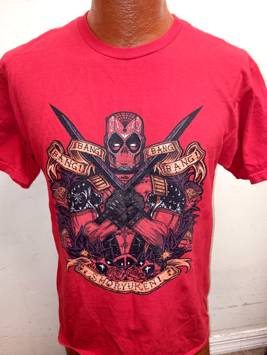 Deadpool Shoryuken Bang Bang Bang Men's Medium Red Short Sleeve T-Shirt ...