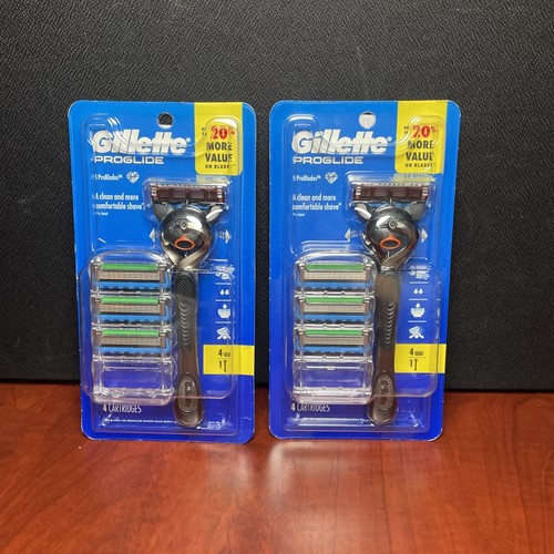 2 Pack GILLETTE PROGLIDE RAZOR HANDLE PLUS 8 CARTRIDGES NEW (8438 ...