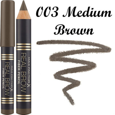 MAX FACTOR Real Brow Fiber Natural Eyebrow Pencil - 003 Medium Brown ...