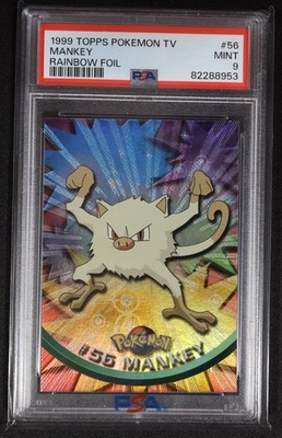 1999 Topps - Pokemon TV Mankey #56 - RAINBOW FOIL PSA 9 | eBay