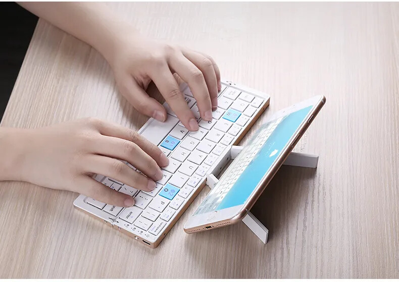 Mini Portable Wireless Bluetooth Keyboard Foldable Rechargeable ...