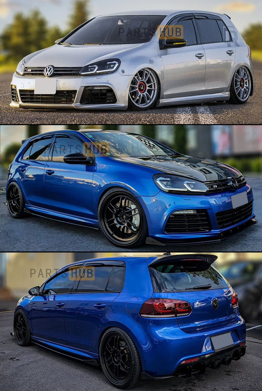 For 2010-2014 VW Golf R GTI MK6 Hatchback Mugen Style Window Visors ...