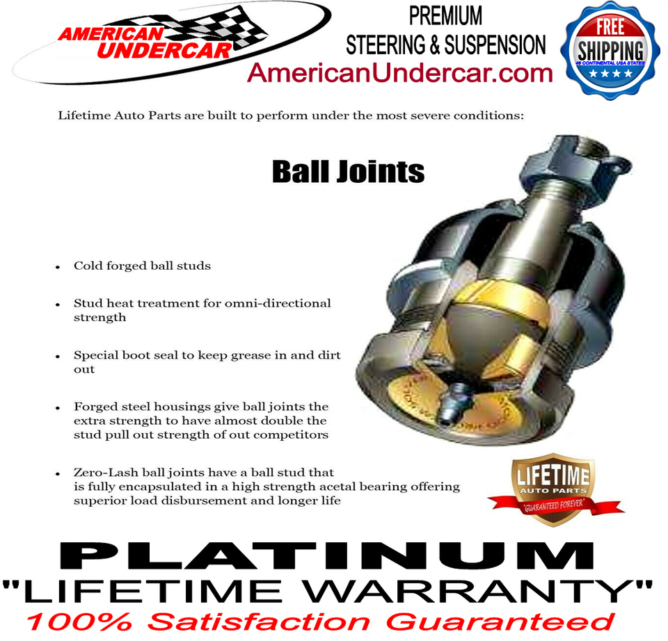 Lifetime Control Arm Ball Joint Tie Rod Kit Ford Raptor F150 SVT 10 ...