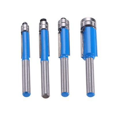 1/4" Shank Flush Trim Router Bits Set Double Bearings Woodworking ...