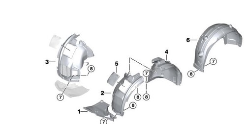 BMW X3 G01 16 - 17 OEM Fender Liner Splash Guard 51717445681 Fr. Sec ...