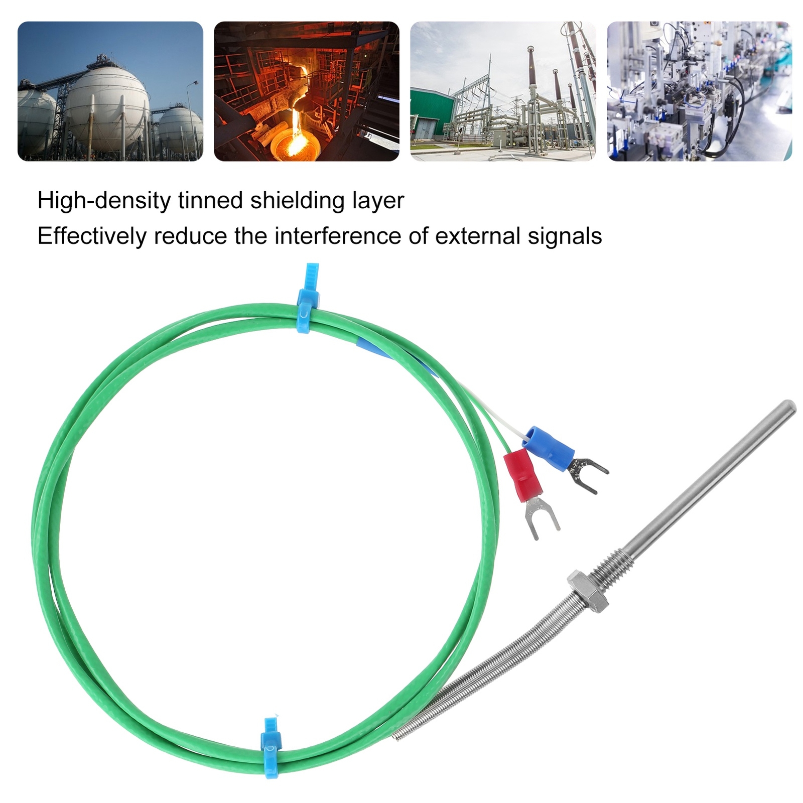 KType Thermocouple Probe Twisted Pair Shielded Screw Temperature Sensor ...