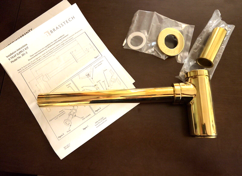 Brasstech P-Trap Supply Kit 301-2/03N Uncoated Polished Brass New | eBay