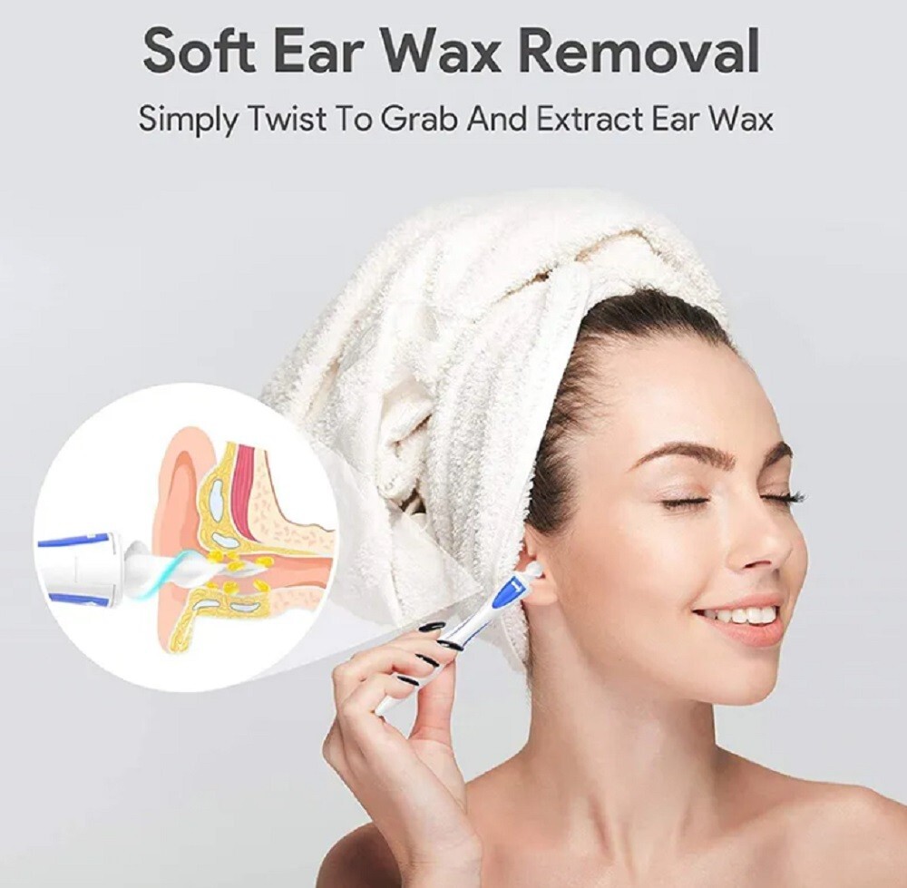 Ear Cleaner Kit for Ear Wax Removal-Spiral Q-Grips Tip Picker Easy ...