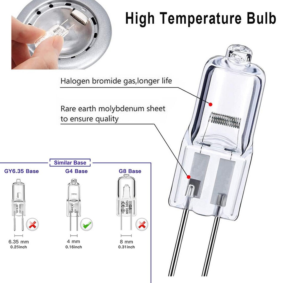 4Pack Replacement Light Bulbs for B02300891 Broan Nutone Range Hood 20W ...