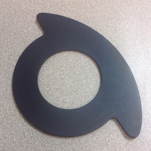 2" Oval 2-Bolt Flange Water Meter Gasket, Drop-In Style, EPDM Rubber 1/ ...