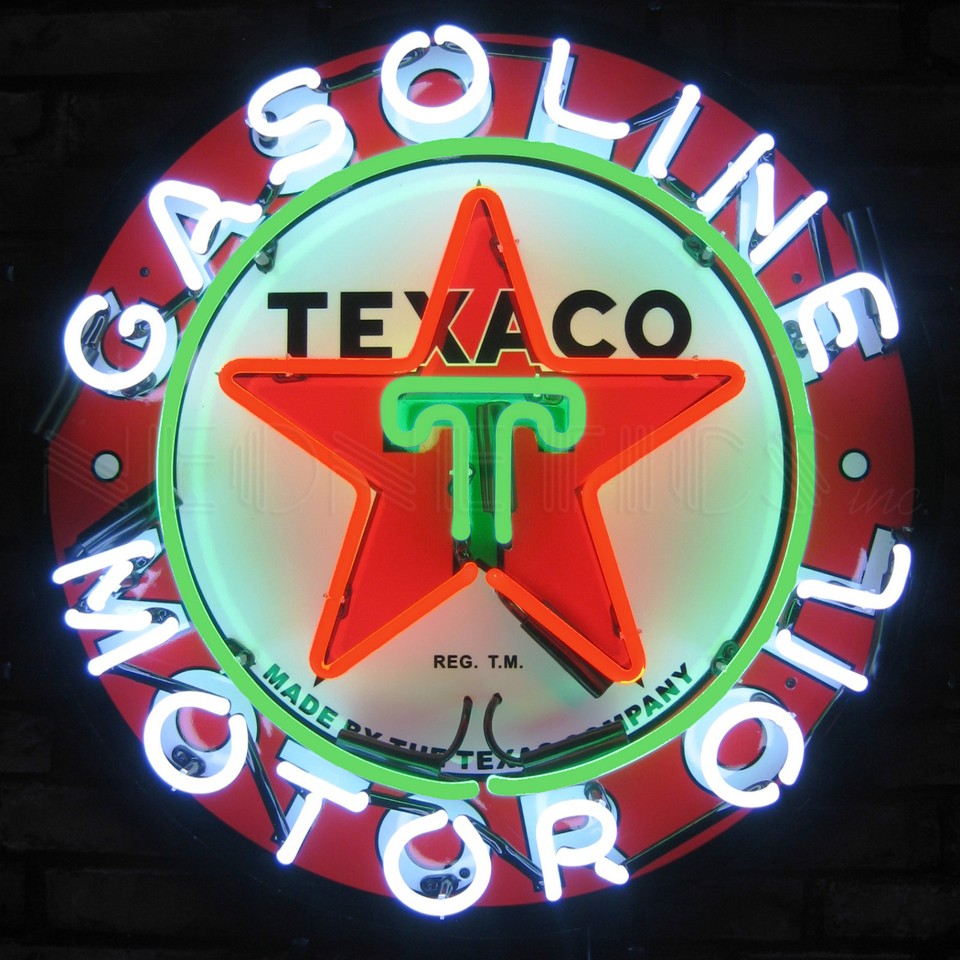 Wholesale lot of 12 Gas motor oil Neon Signs Gasoline Texaco Red crown ...