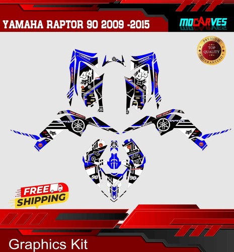 Yamaha Raptor 90 graphics kit 2009 to 2015 decals Raptor 90 stickers ...