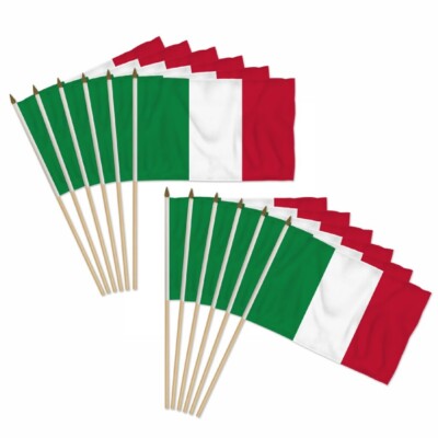 12pc Pack of Italy 12x18in Handheld Country Stick Flags | eBay