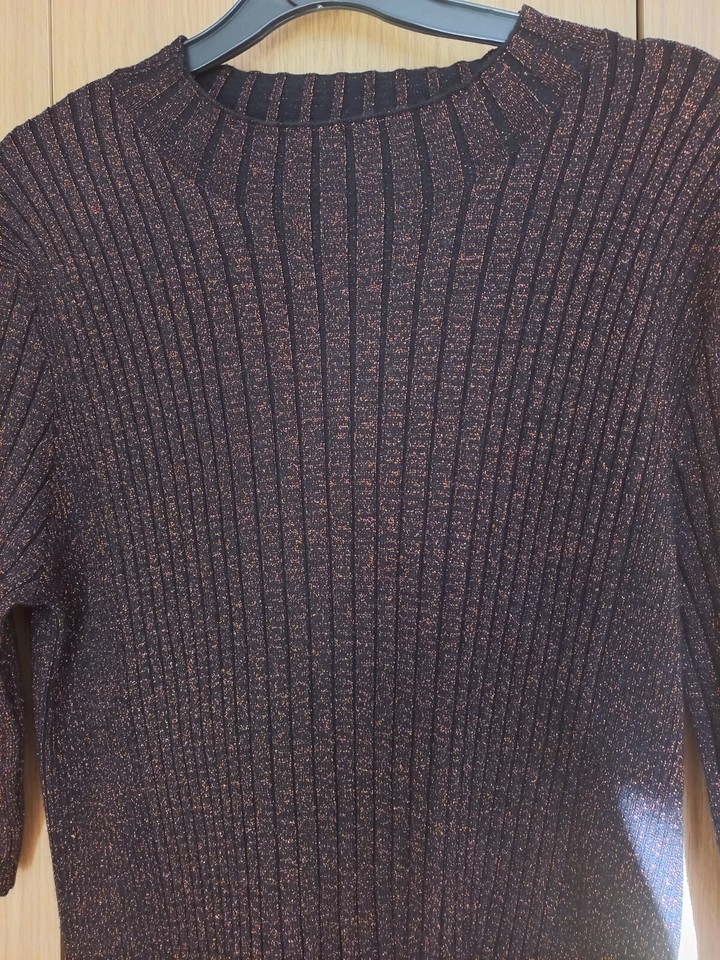 Ladies Black And Bronze Skinny Rib Sweater Size 16/18 (Primark) Worn ...