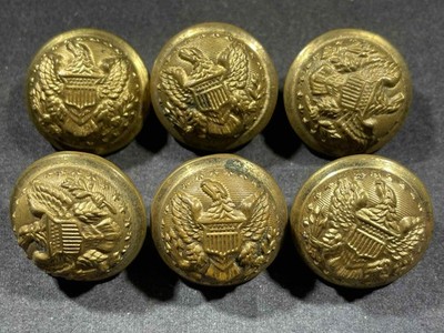 LOT x6 Civil War 1860s US Army Military General Staff Buttons Ring ...