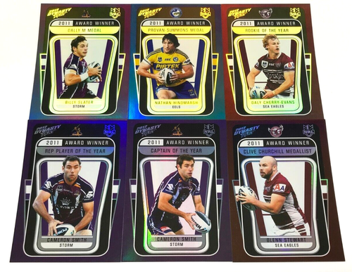 2012 SELECT NRL DYNASTY CARD AWARD WINNERS CHASE CARD COMPLETE SET (6 ...
